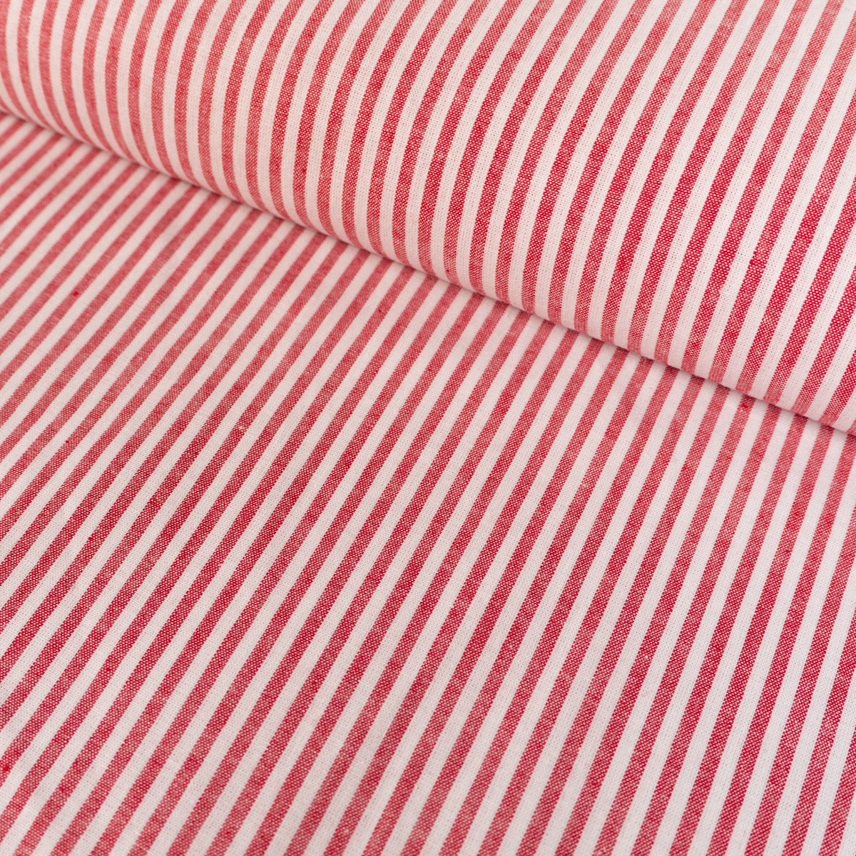 Tissu Popeline - Rayures - Rouge et blanc – ikatee