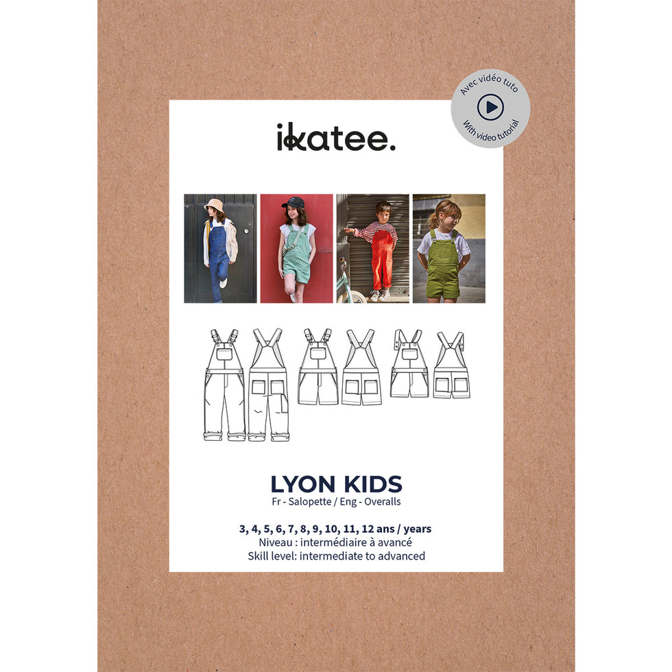Patron salopette enfant LYON kids pochette | ikatee